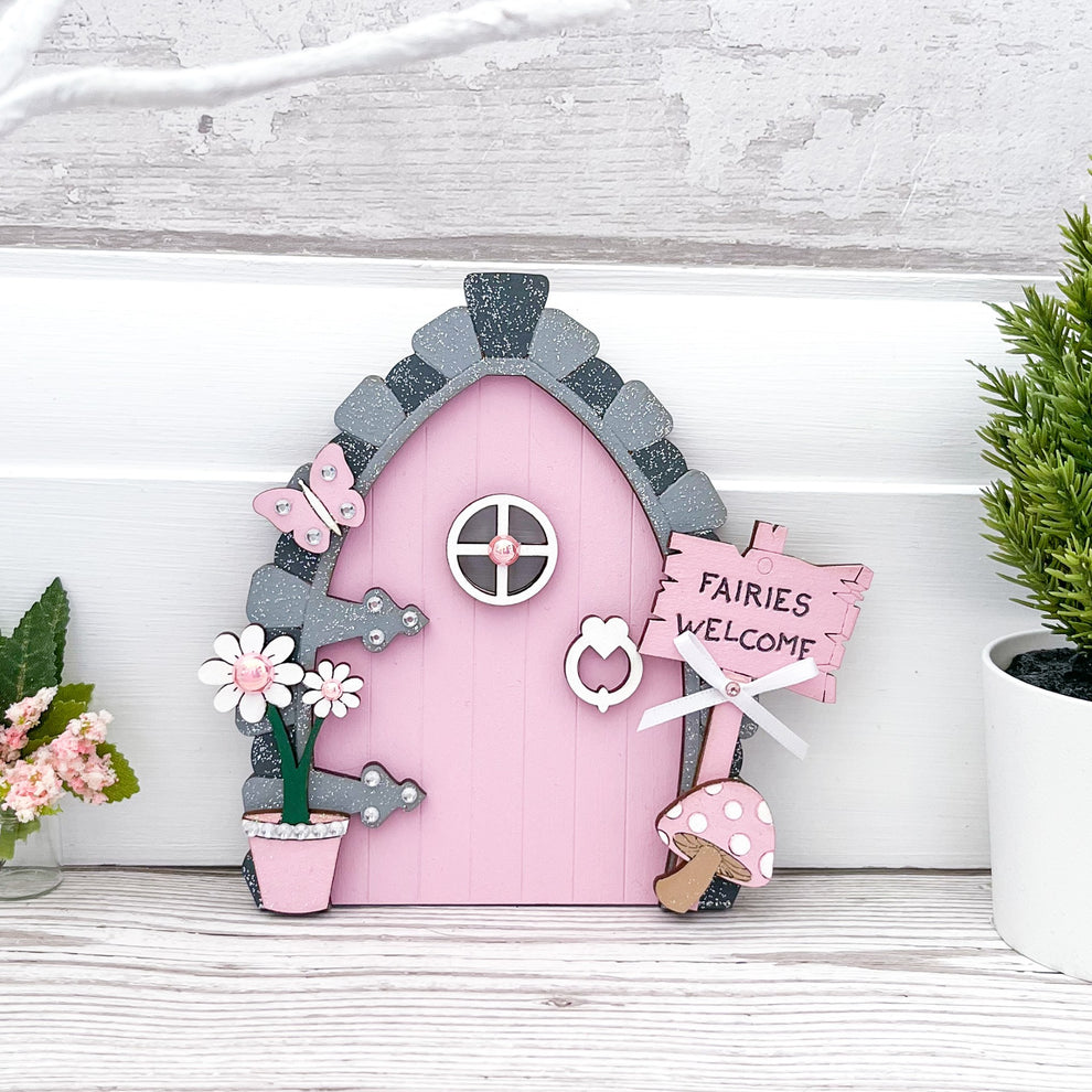 Candy Pink Fairy Door - Sweet Pea Wooden Creations