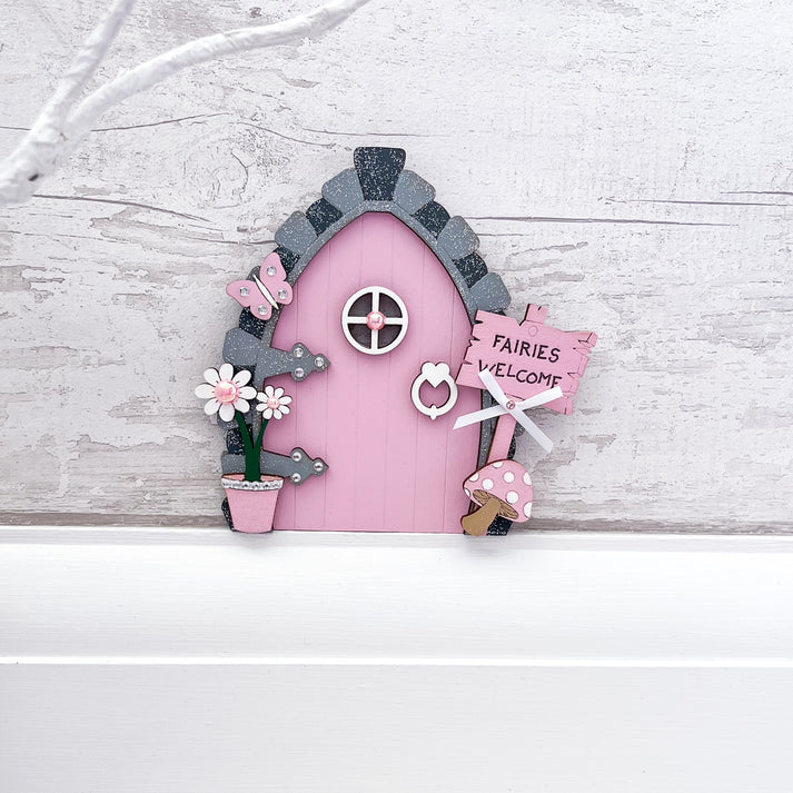 Candy Pink Fairy Door - Sweet Pea Wooden Creations
