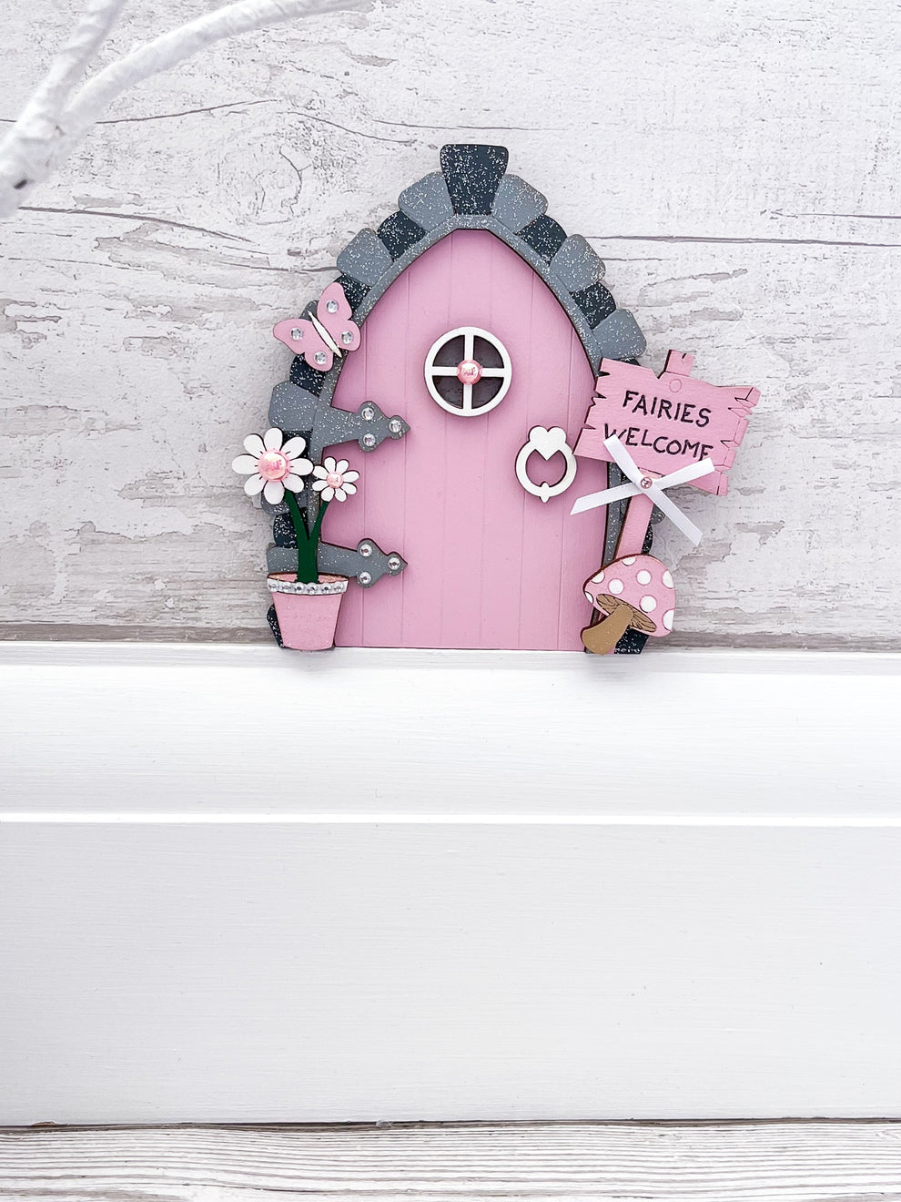 Candy Pink Fairy Door - Sweet Pea Wooden Creations